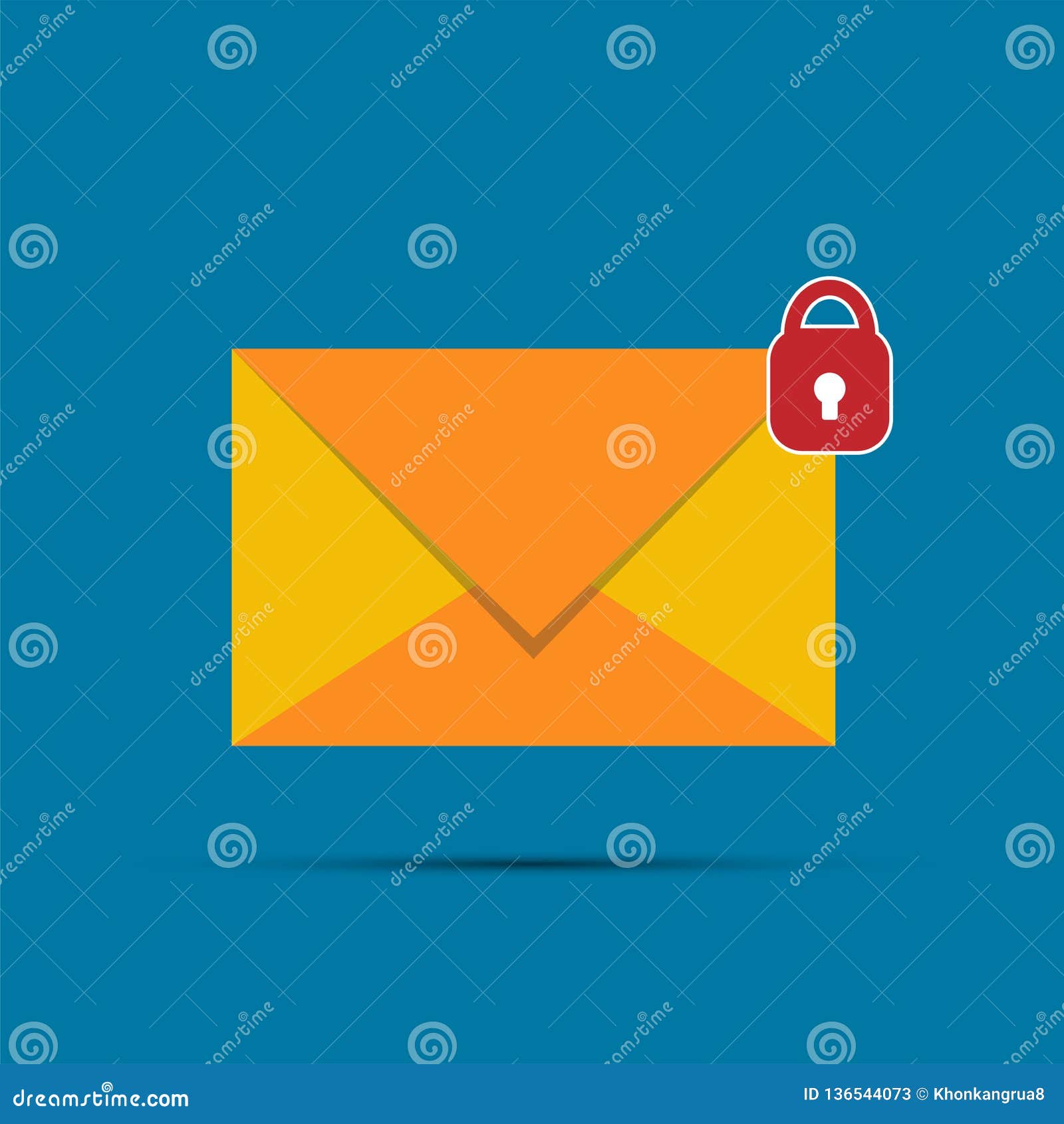 Mail Icon and Security Protection, Privacy Symbol.Simple Design Style ...