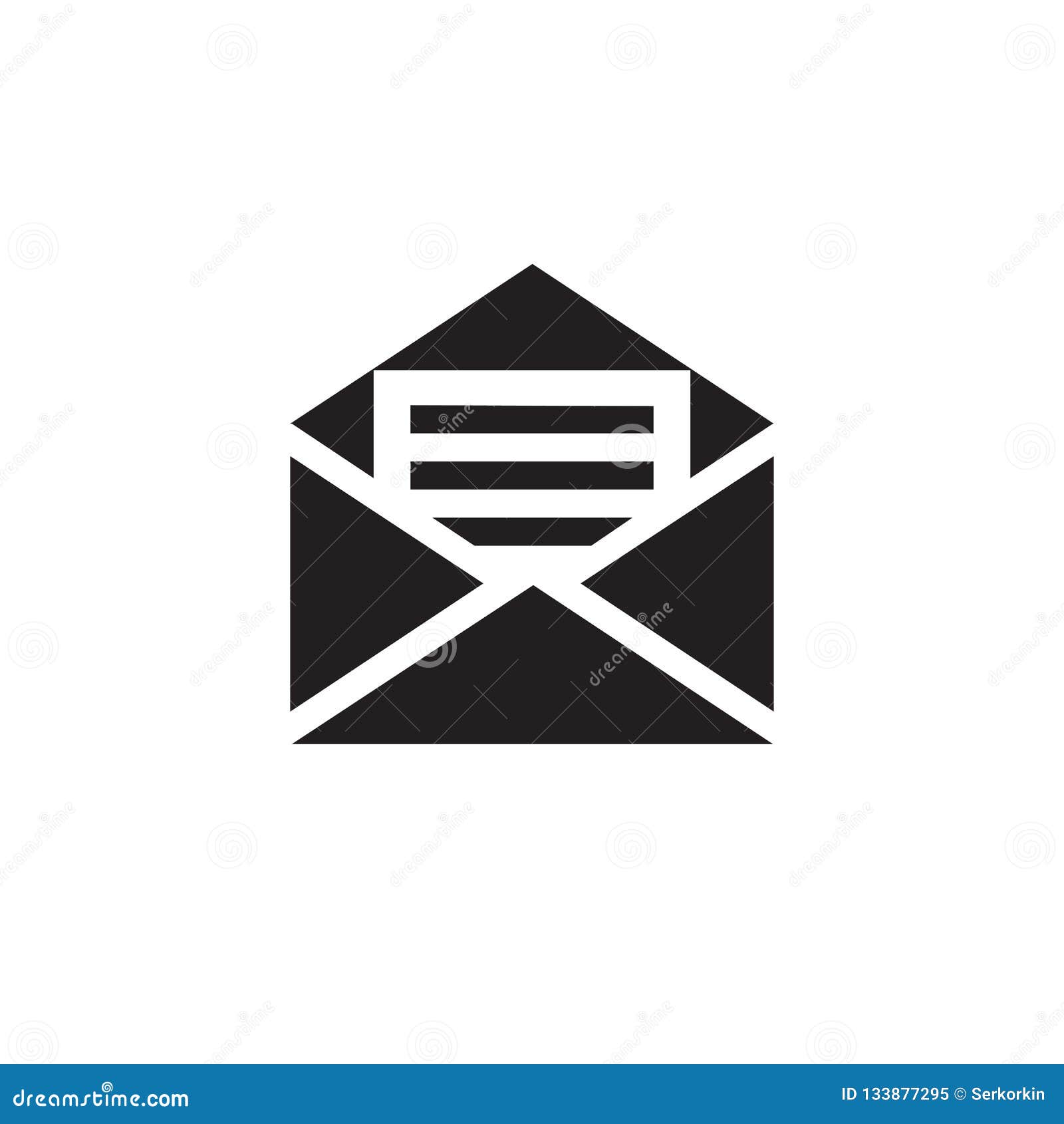 E-mail Icon on White Background Vector Illustration. Envelope with ...