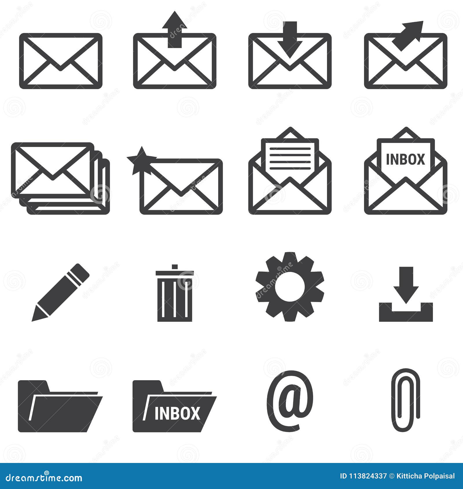 E-Mail-Ikonen, Vektor Illustion Flache Designart Vektor Abbildung ...