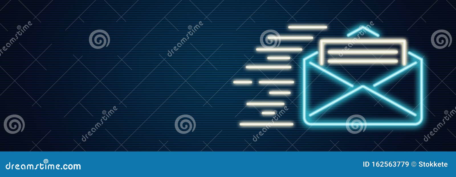 E-mail and Instant Messaging Neon Icon Stock Image - Image of ...