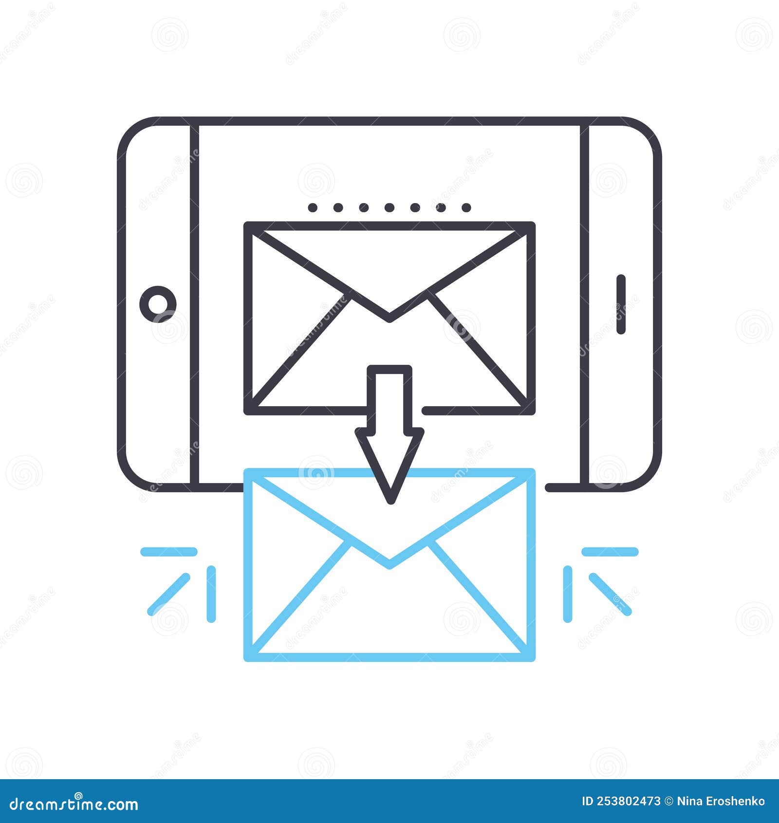 E-mail Line Icon, Outline Symbol, Vector Illustration, Concept Sign ...