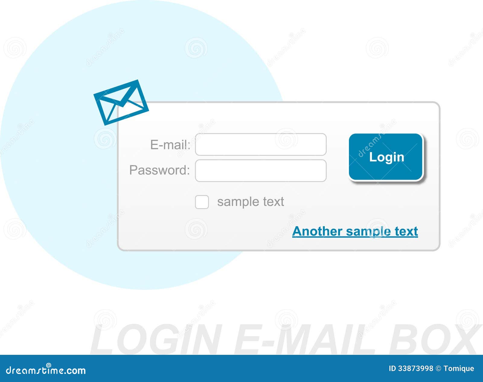 E-mail login box stock illustration. Illustration of light - 33873998