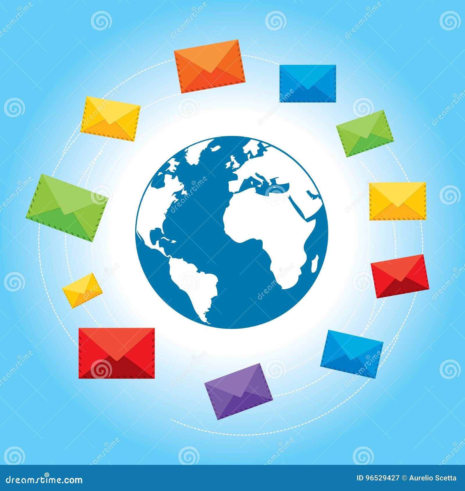 E-mail Marketing Around the Globe Stock Vector - Illustration of ...