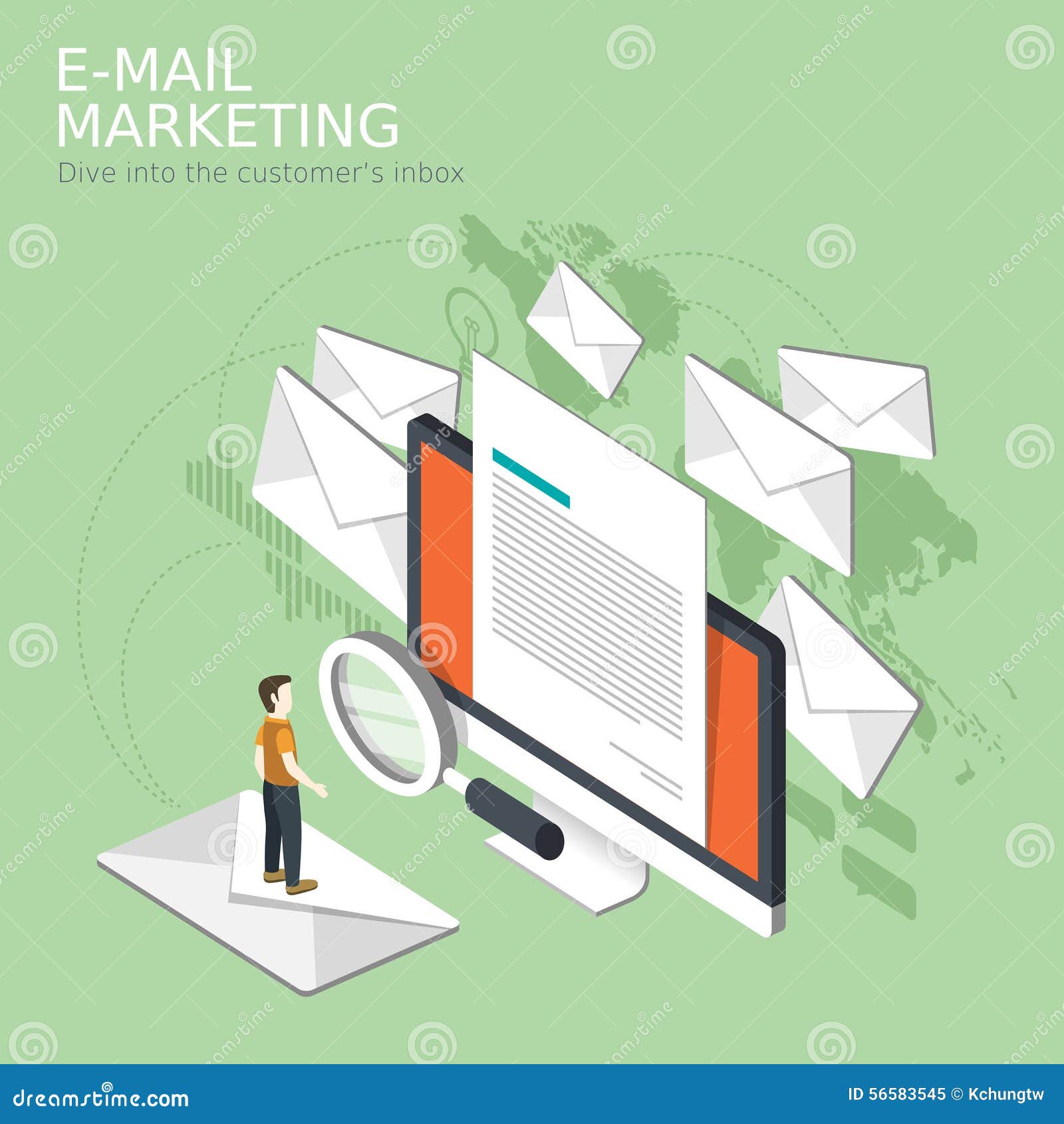 E-mail marketing concept stock vector. Illustration of page - 56583545