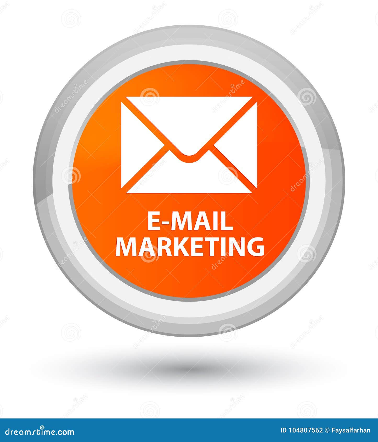 E-mail Marketing Prime Orange Round Button Stock Illustration ...