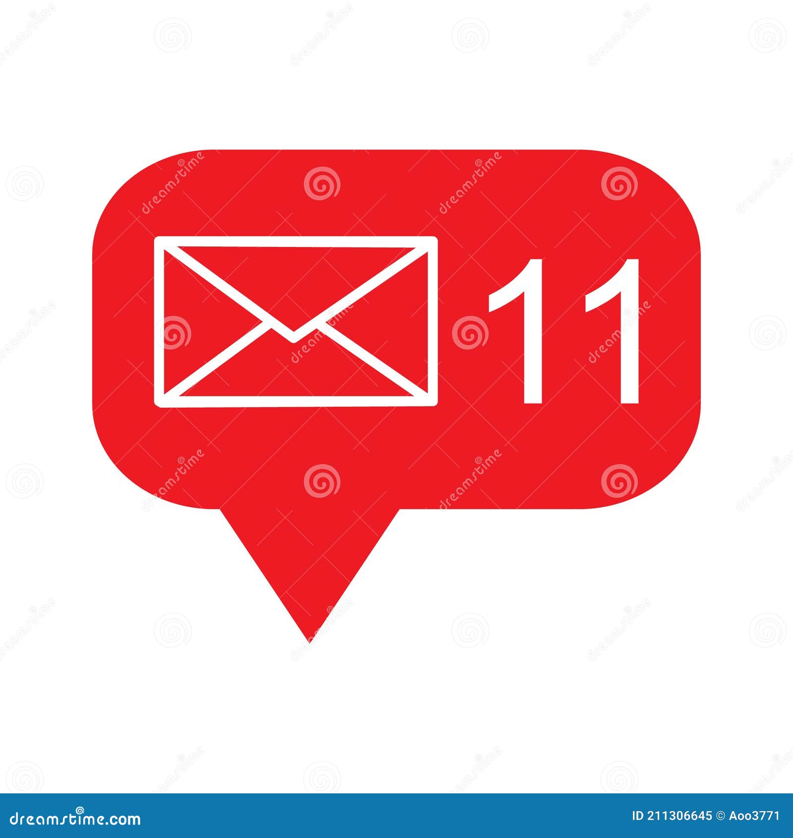E-mail notification icon stock vector. Illustration of inbox - 211306645