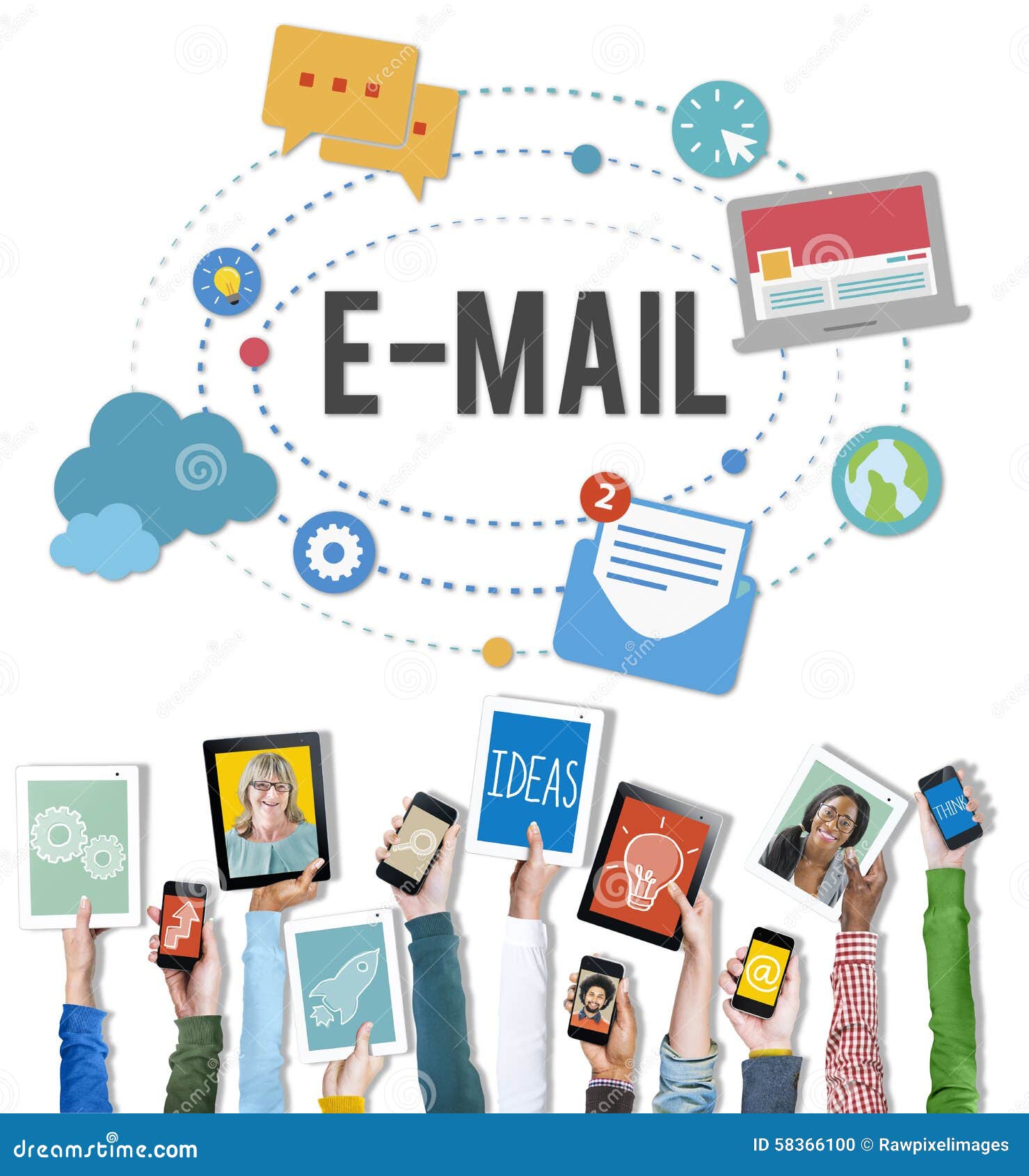 E-mail Online Messaging Correspondence Concept Stock Illustration ...