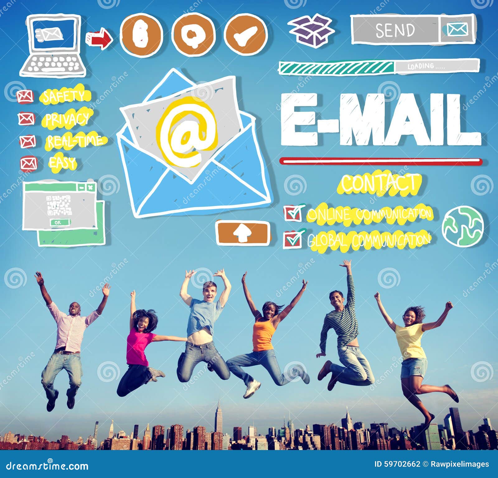 E-mail Online Messaging Correspondence Concept Stock Photo - Image of ...