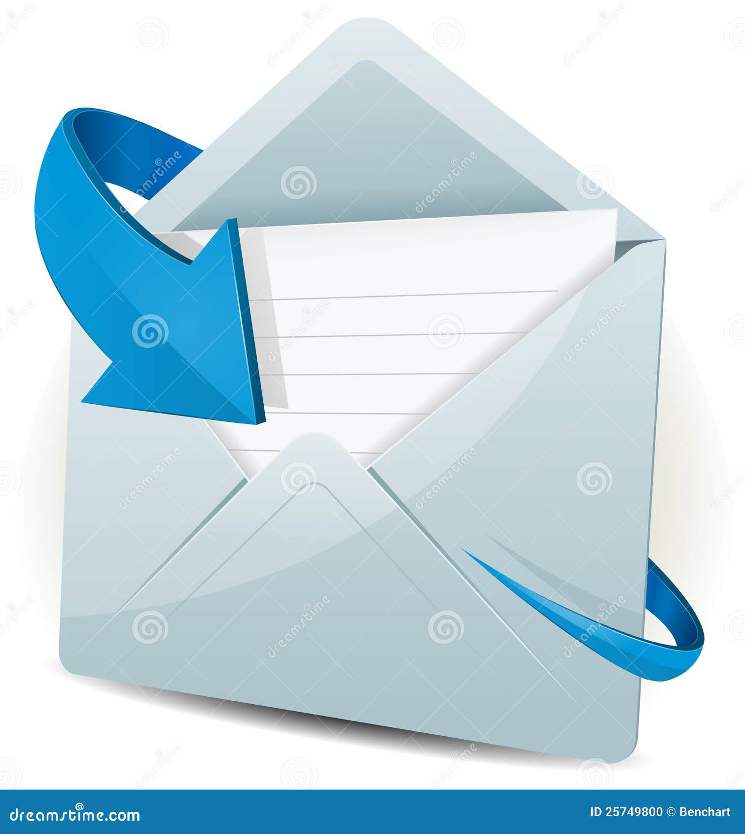 E-mail Pictogram Met Blauwe Pijl Vector Illustratie - Illustration of ...