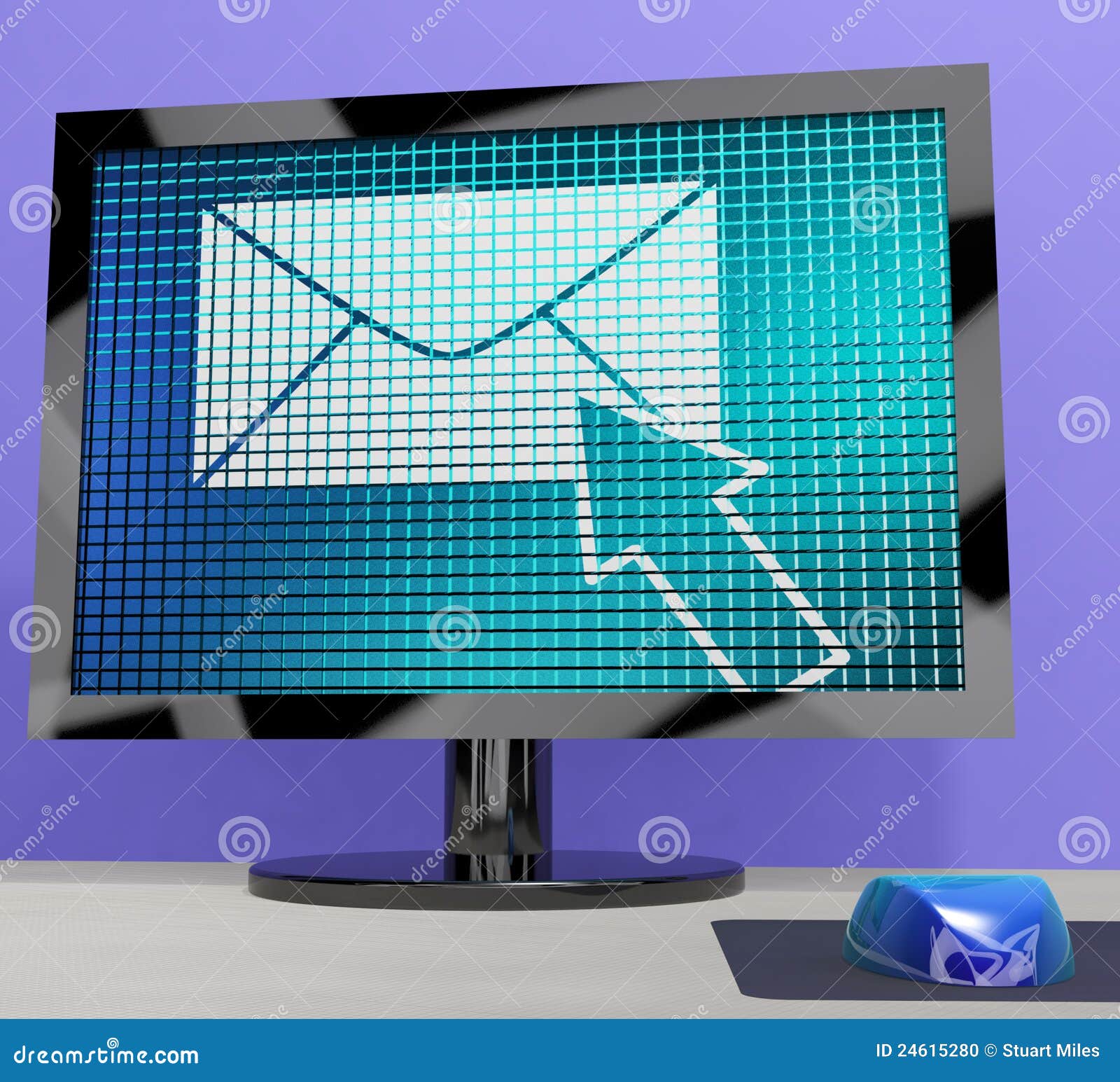 E-mail Pictogram Op Het Scherm Dat Per E-mail Versturen Toont Stock ...