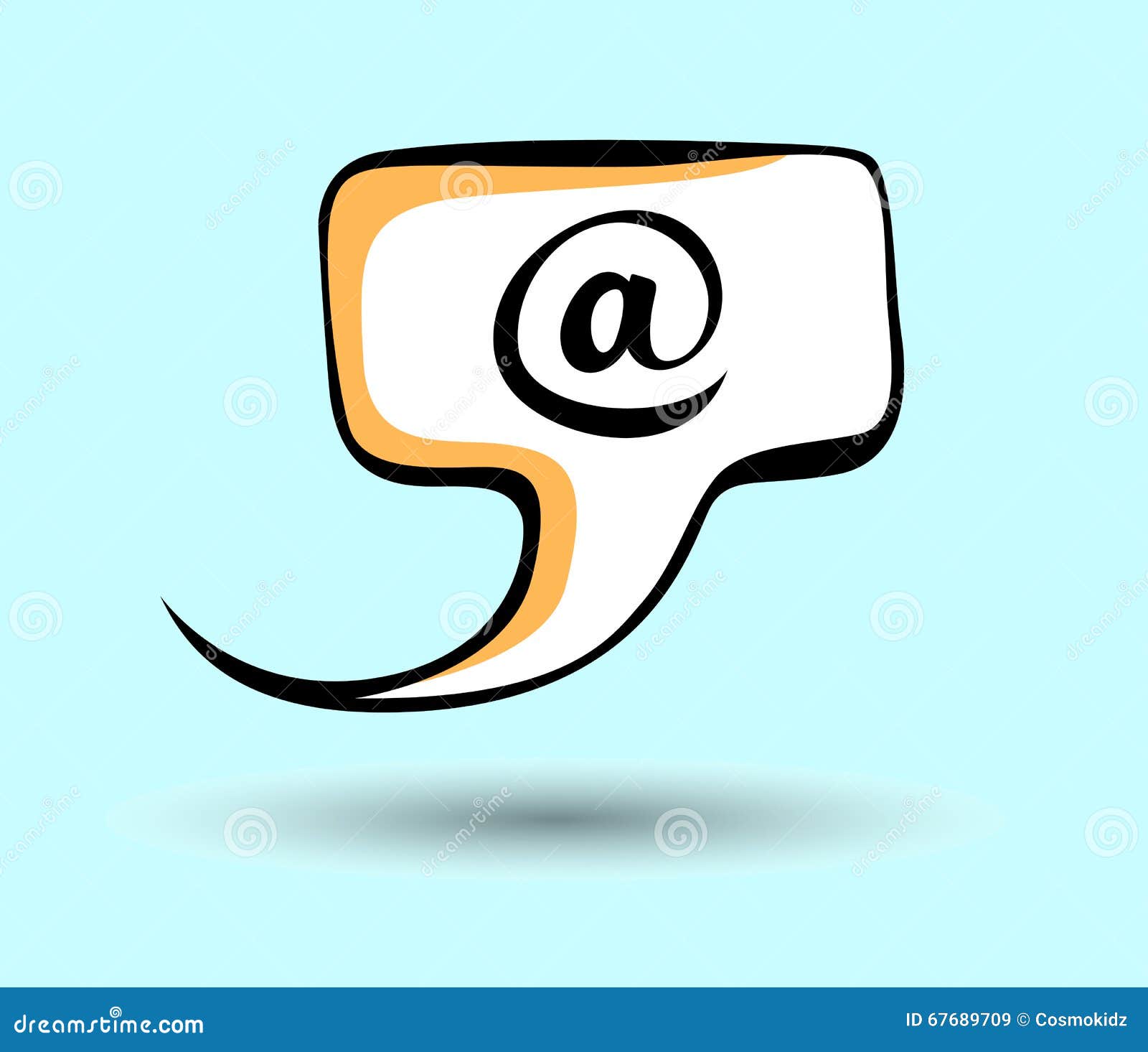 E-mail Pop Art Speech Icon. Stock Illustration - Illustration of phone ...