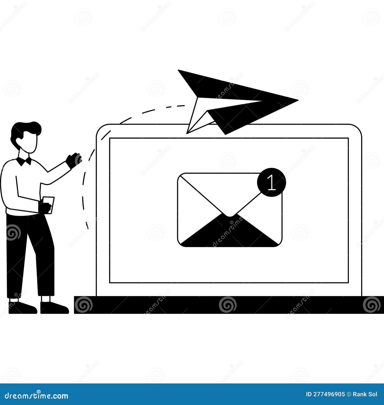 E Mail Received Illustration Which Can Easily Edit or Modify Stock ...