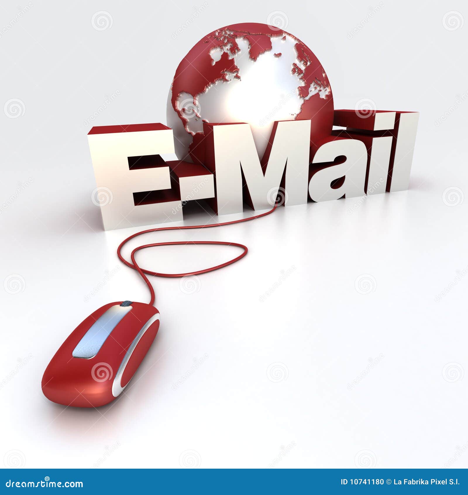 E-mail red stock illustration. Illustration of chrome - 10741180