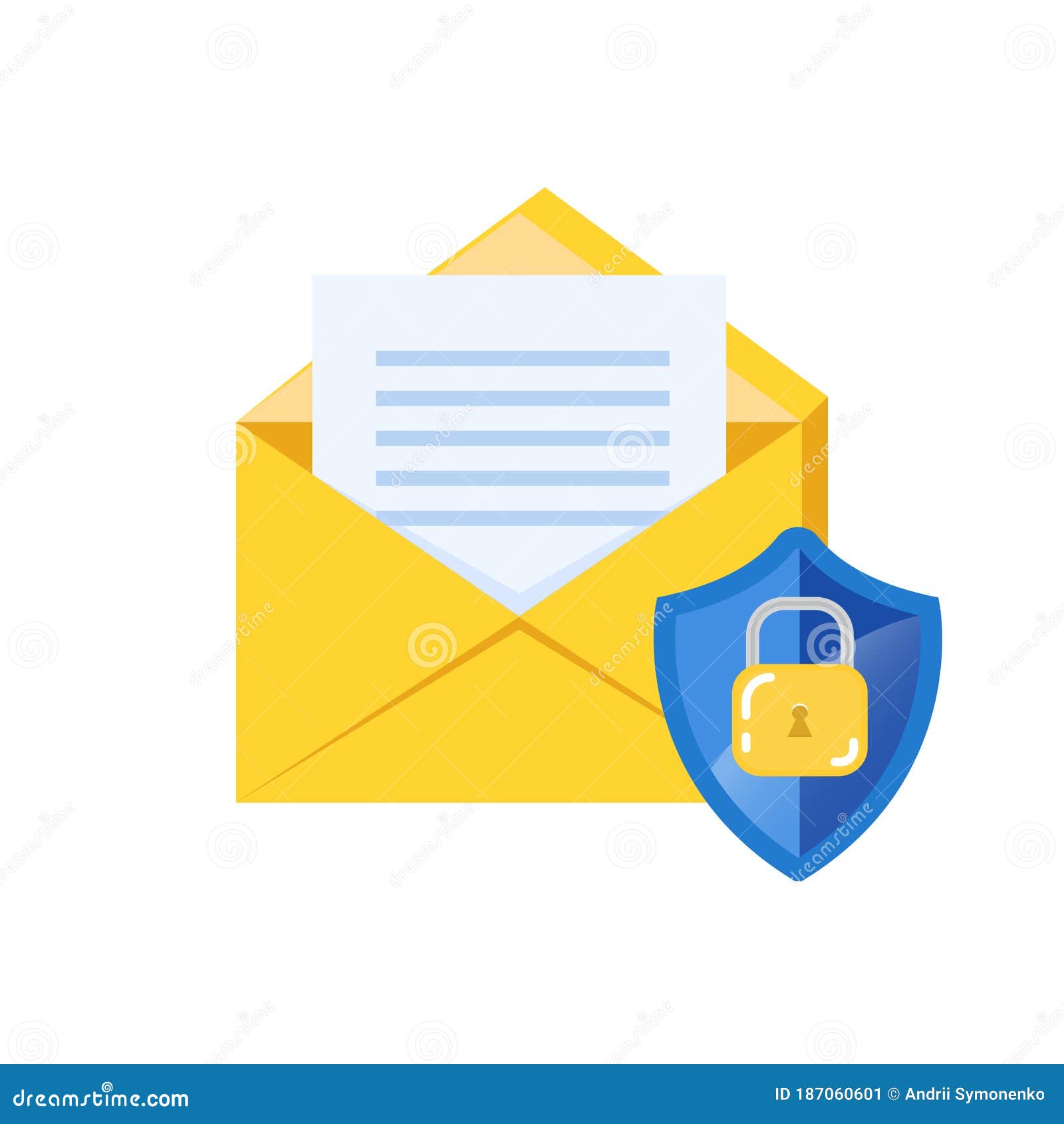 E-mail Security Encryption Concept, E-mail Protection. Envelope and ...