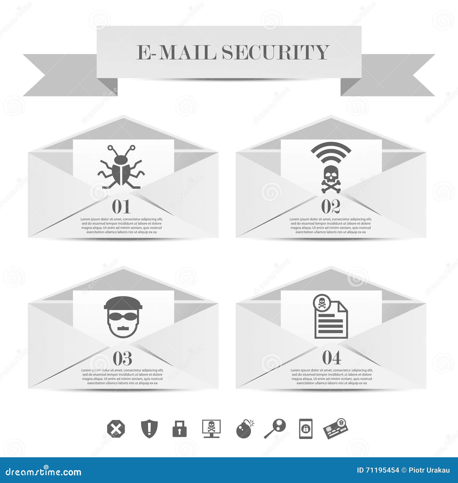 E-mail Security Infographic Template Stock Vector - Illustration of ...