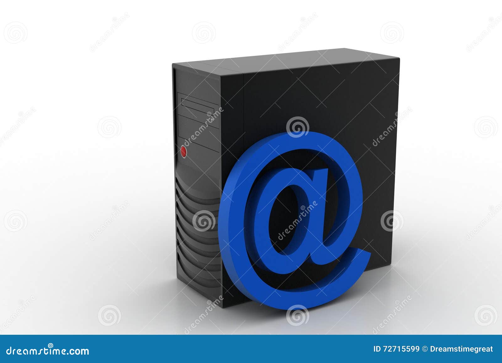 E Mail Sign with Computer Cpu Stock Illustration - Illustration of ...