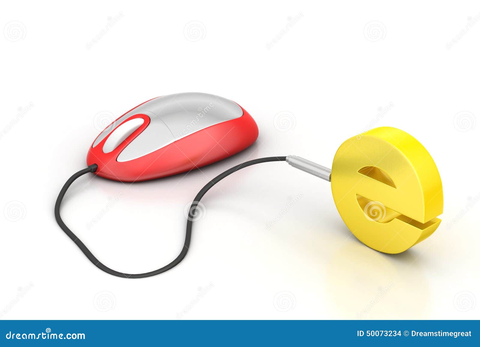 E-mail Sign Connected with Computer Mouse Stock Illustration ...