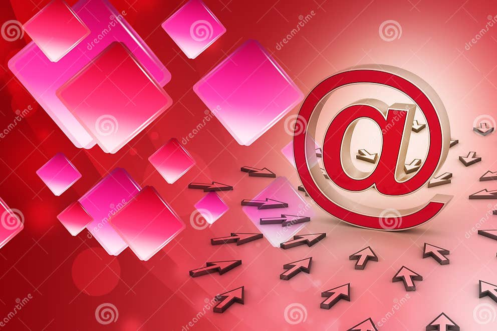 E-mail Sign with Mouse Pointer Stock Illustration - Illustration of ...