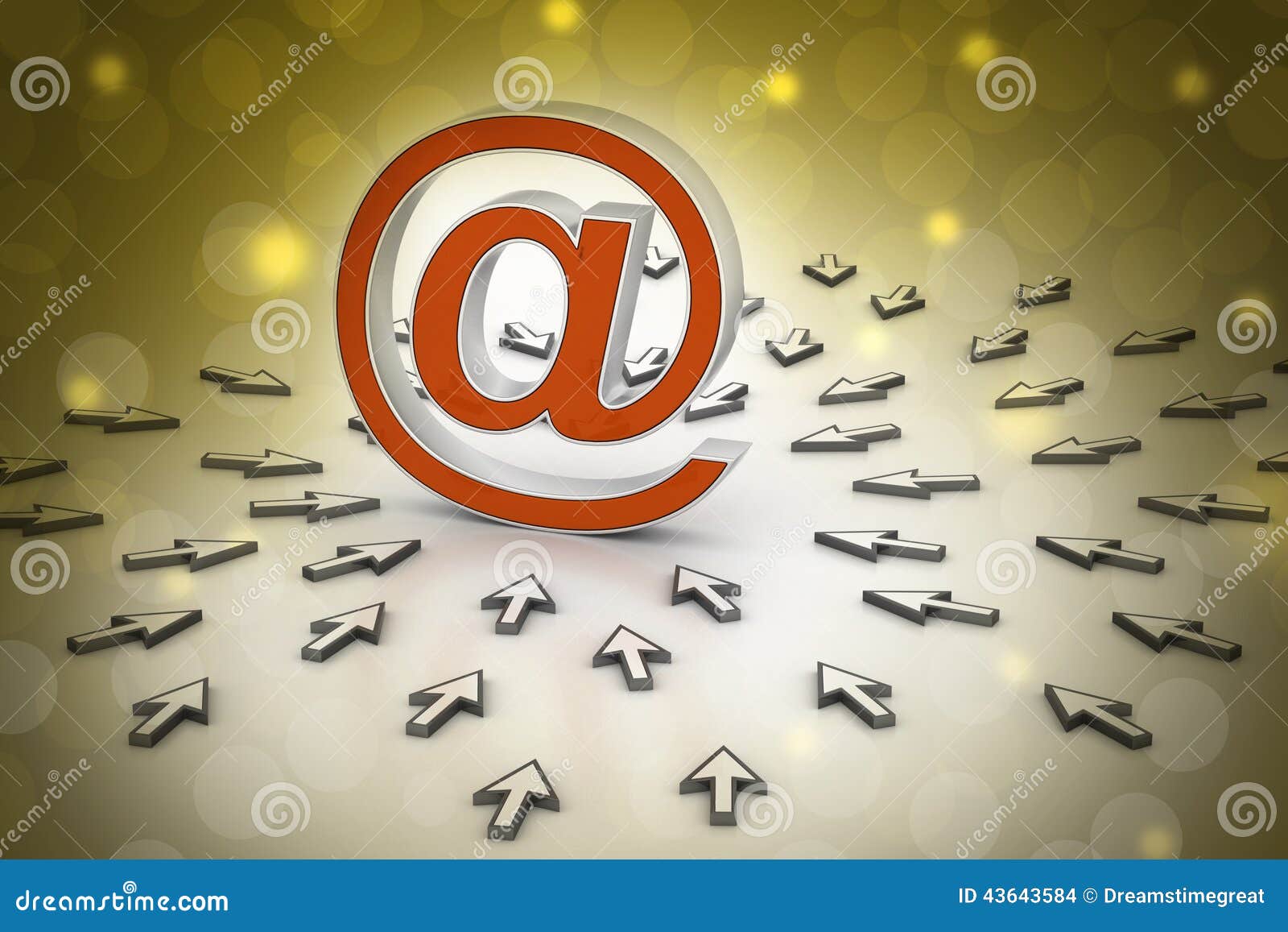 E-mail Sign with Mouse Pointer Stock Illustration - Illustration of ...