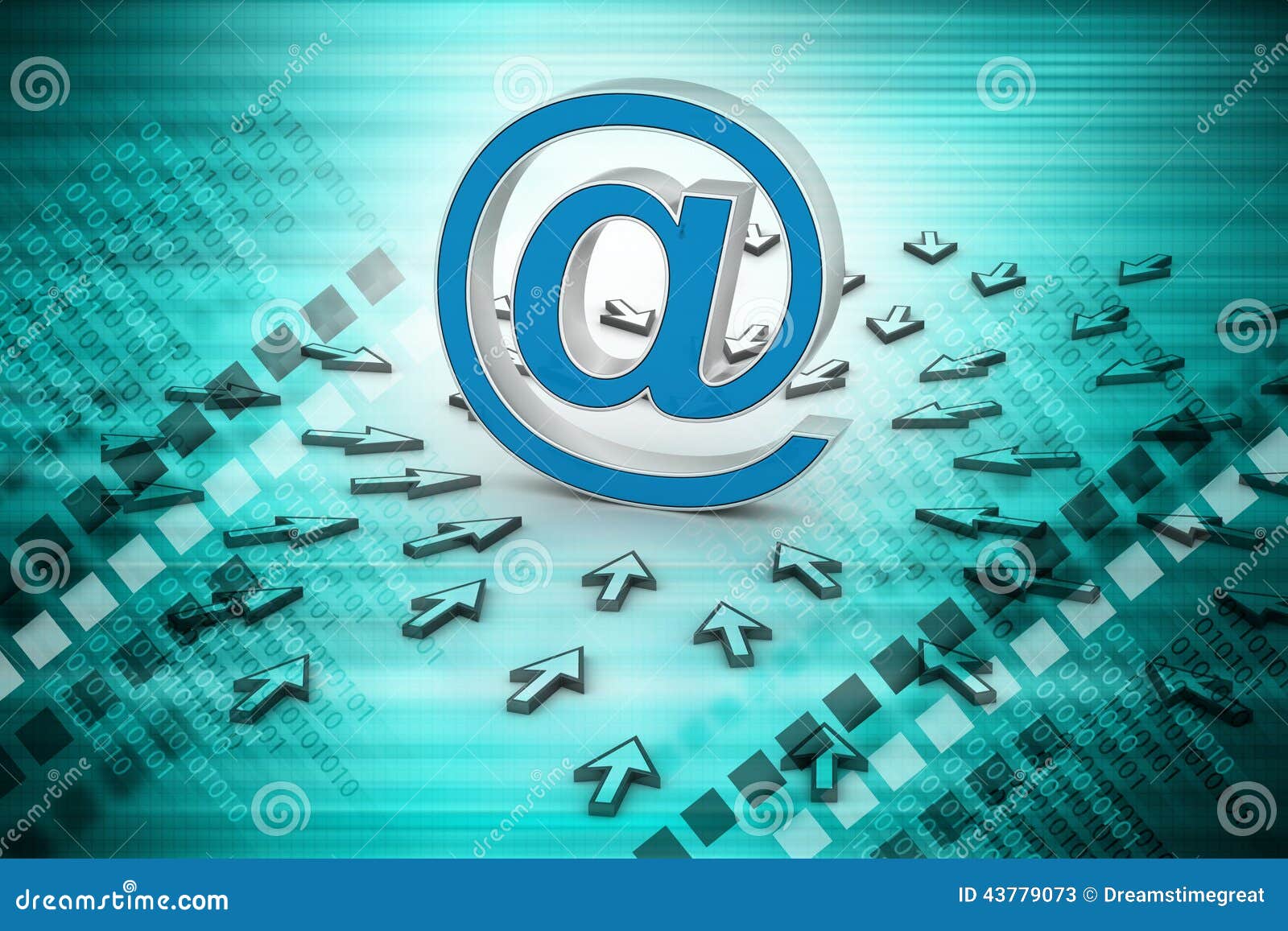 E-mail Sign with Mouse Pointer Stock Illustration - Illustration of ...