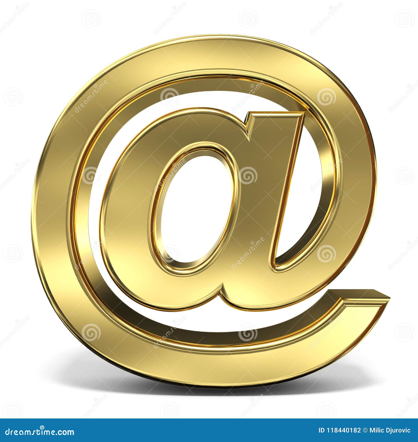 E-mail Sign at Symbol 3D Rendering Illustration on White Background ...
