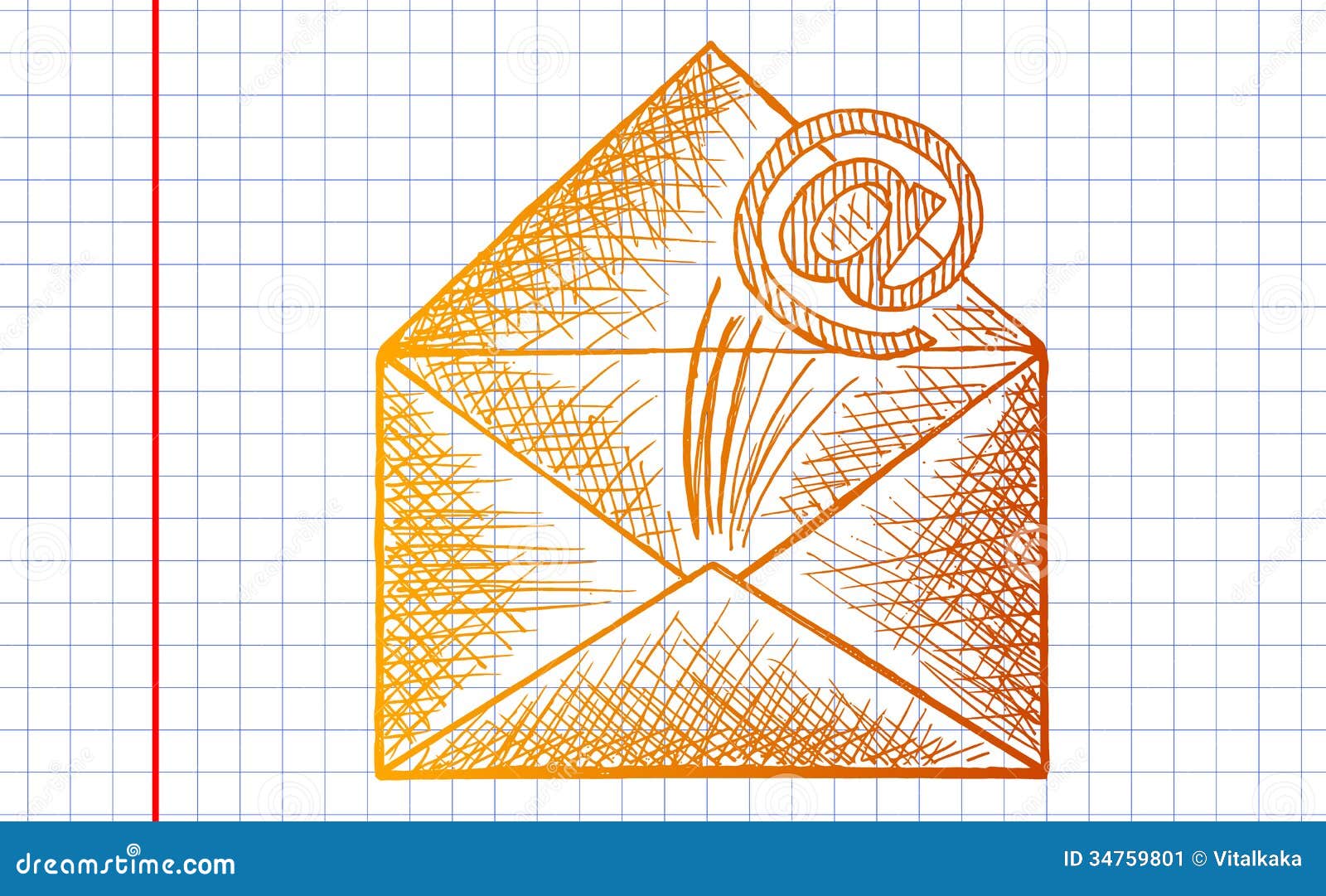 E-Mail-Skizze vektor abbildung. Illustration von umschlag - 34759801