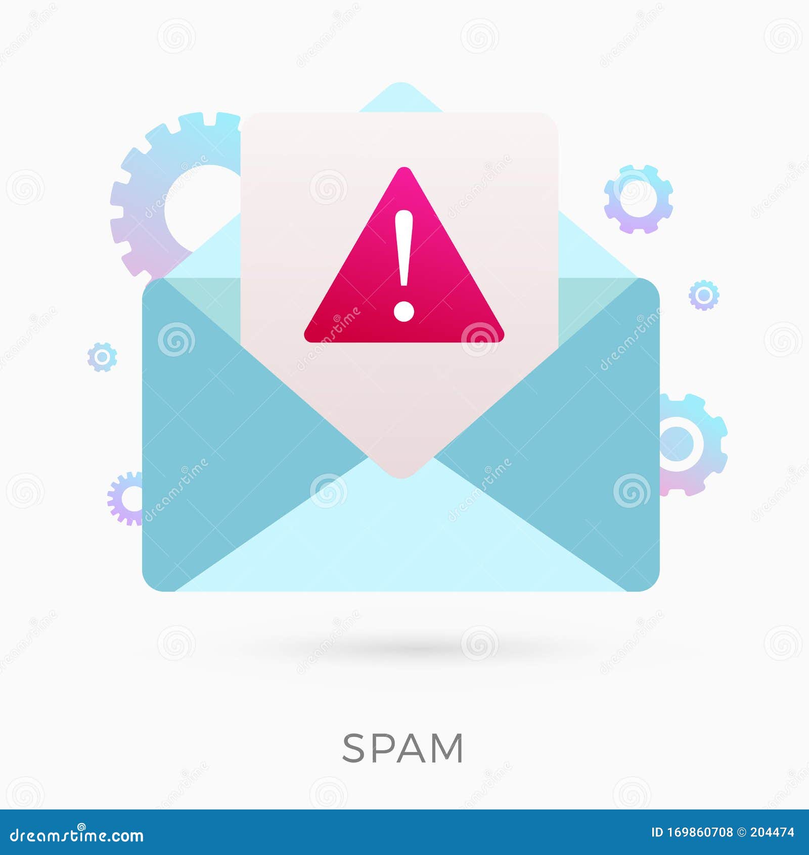 E-mail Spam Message Flat Vector Concept. Envelope with an Open Letter ...