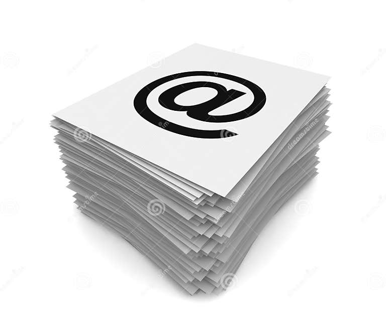 E Mail Stack Concept 3d Illustration Stock Illustration - Illustration ...