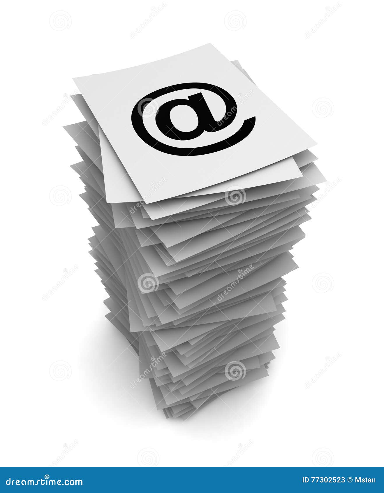 E Mail Stack 3d Illustration Stock Illustration - Illustration of email ...