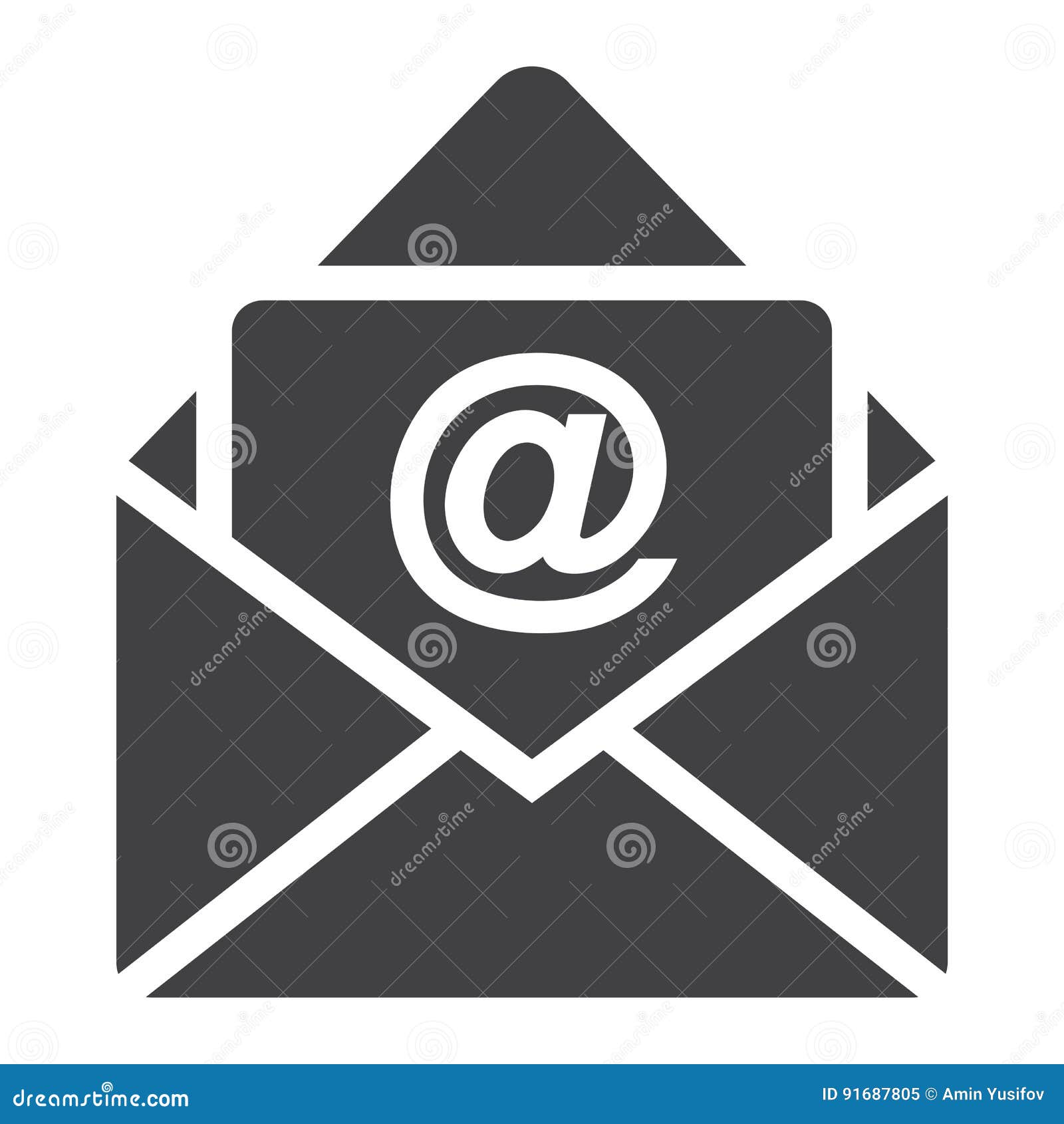 E-mail Stevig Pictogram, Envelop En Website Vector Illustratie ...