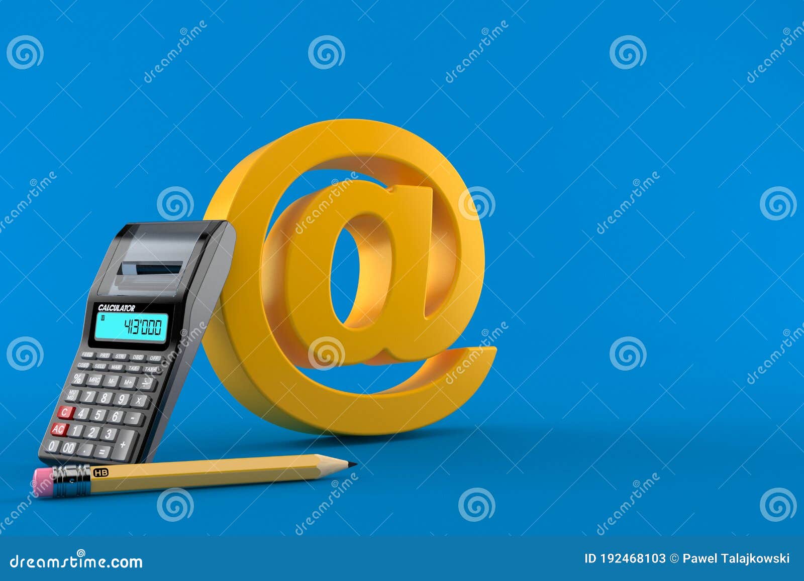 E-mail Symbol with Calculator and Pencil Stock Illustration ...