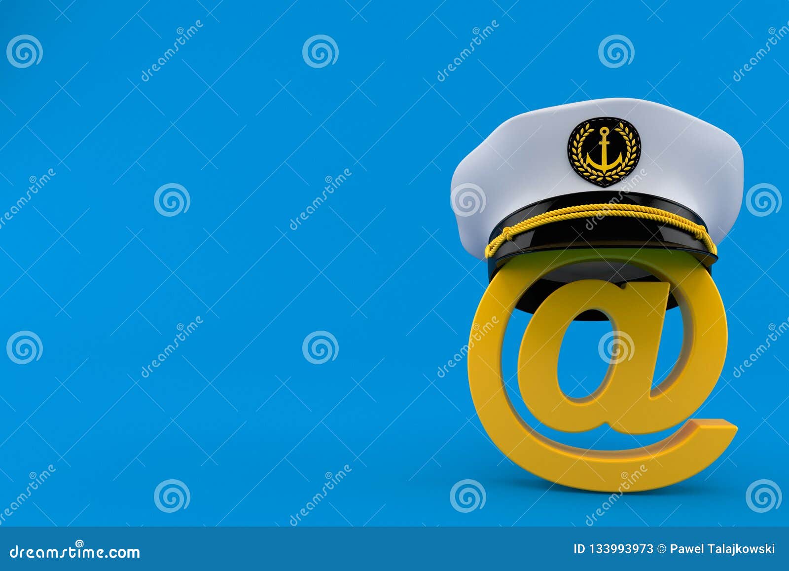 E-mail Symbol with Captain`s Hat Stock Illustration - Illustration of ...