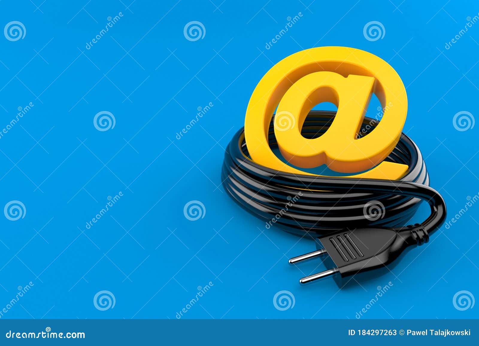 E-mail Symbol with Electric Plug Stock Illustration - Illustration of ...