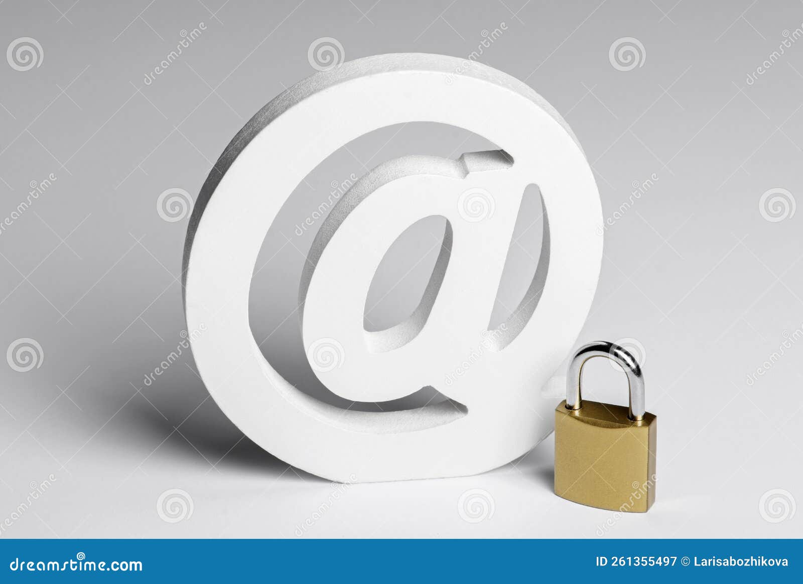 E-mail symbol with lock stock image. Image of guard - 261355497