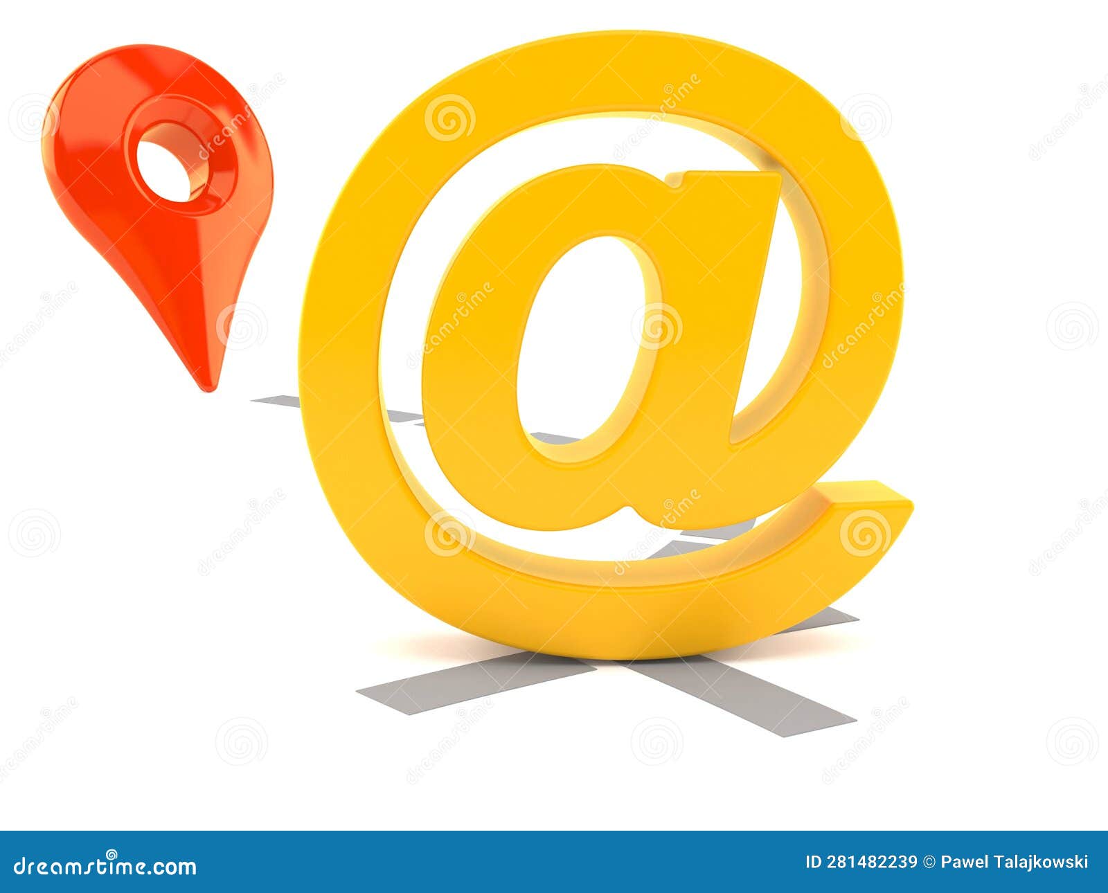 E-mail Symbol with Position Marker Stock Illustration - Illustration of ...