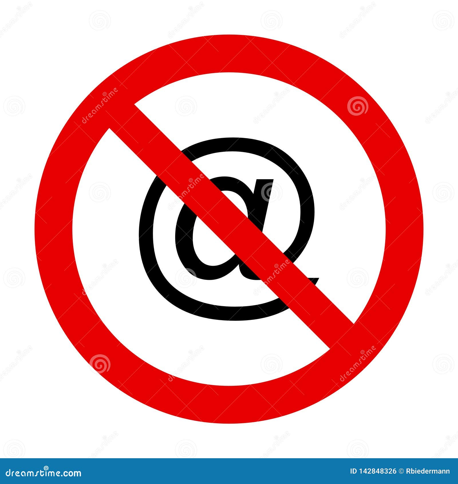 E-mail Symbol and Prohibition Sign Stock Vector - Illustration of ...