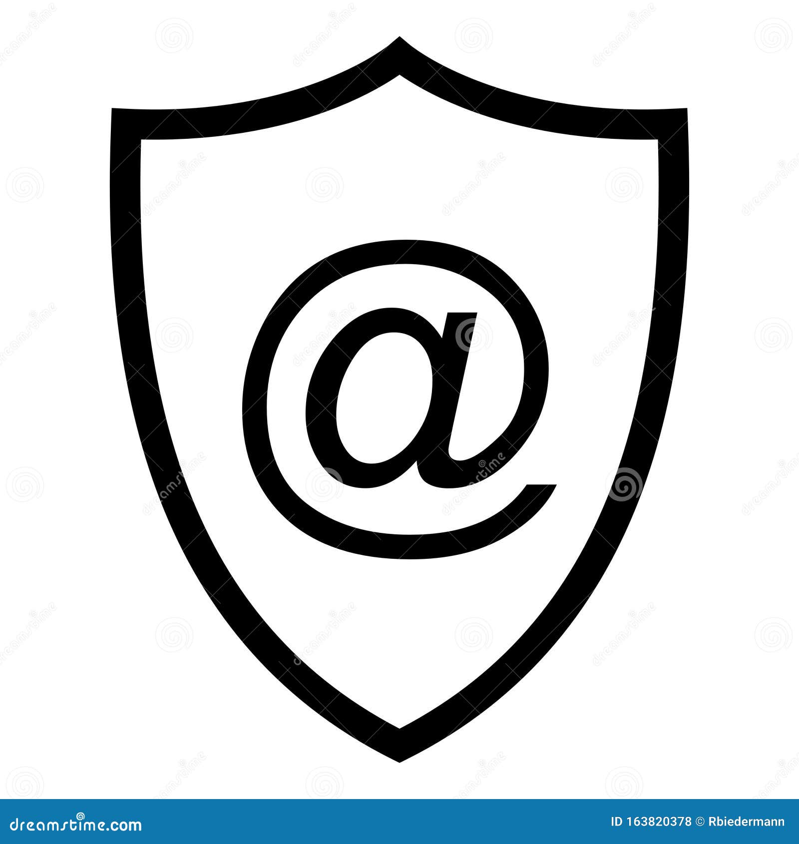 E-mail symbol and shield stock vector. Illustration of graphic - 163820378