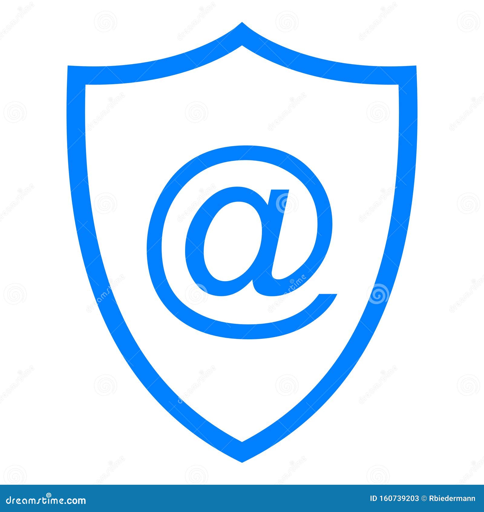 E-mail symbol and shield stock vector. Illustration of guard - 160739203