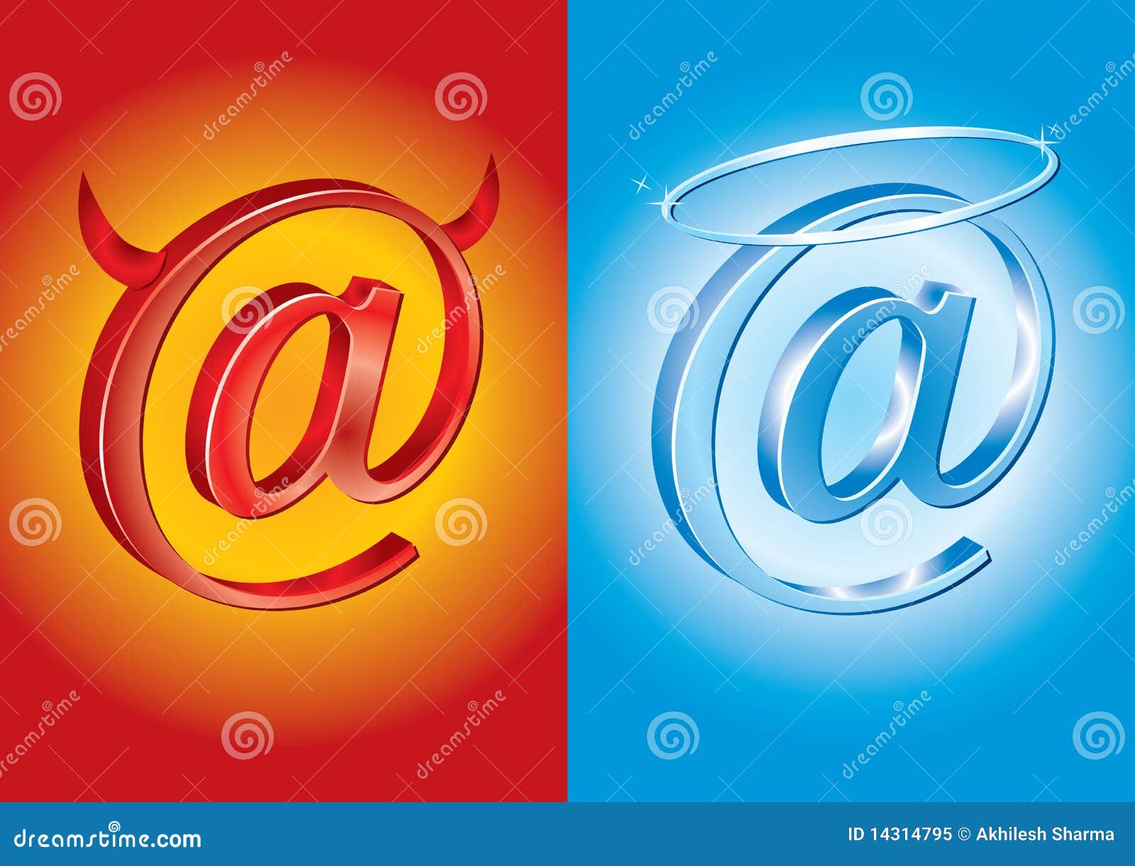 E-mail Symbool - Slecht Versus Goed Vector Illustratie - Illustration ...