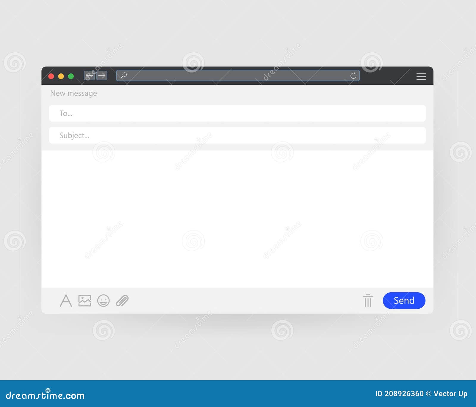 E-mail Vierge Modèle Internet. Interface Pour Le Message électronique ...