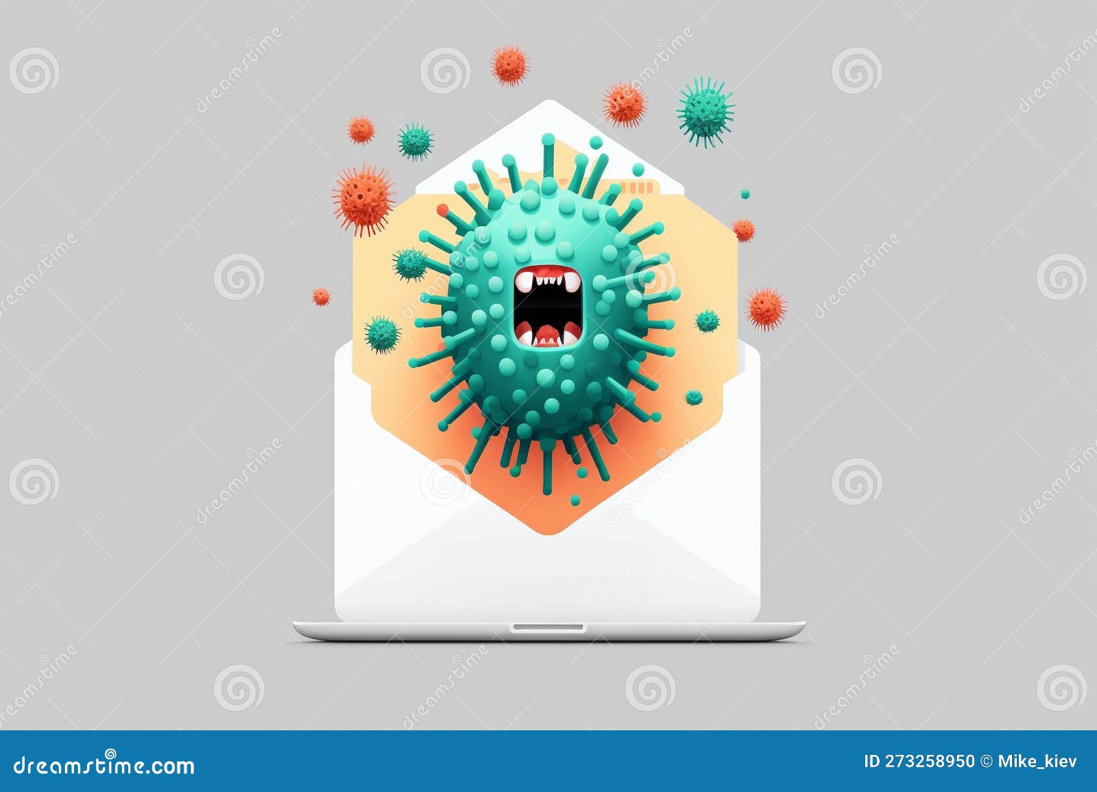 E-mail virus, concept art stock illustration. Illustration of virus ...