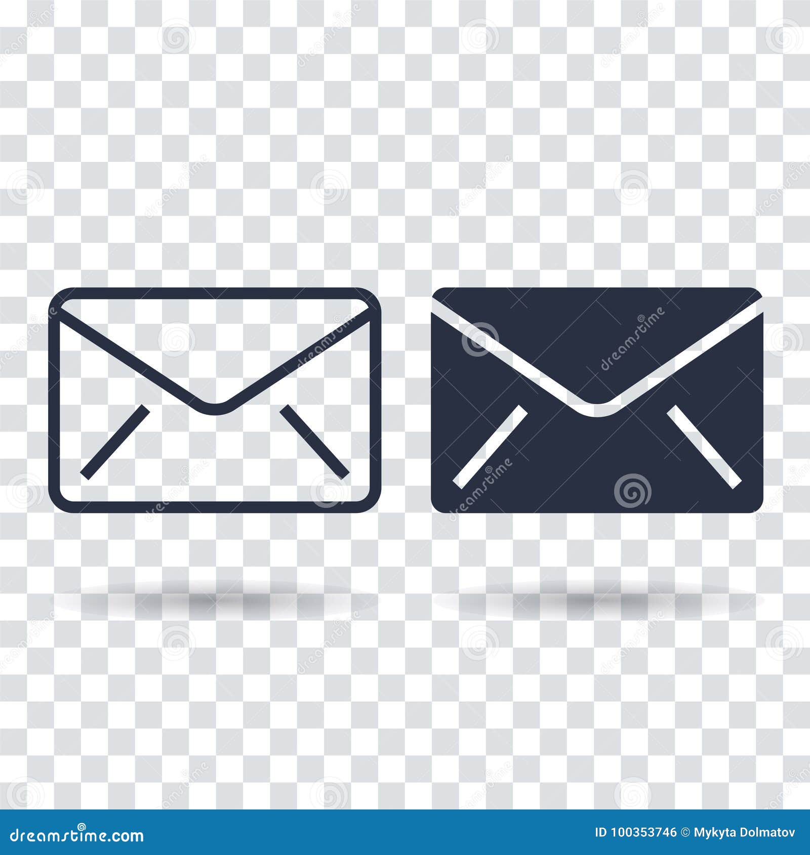E-mail Vlak Pictogram Overzichtse-mail Pictogram Vector Illustratie ...