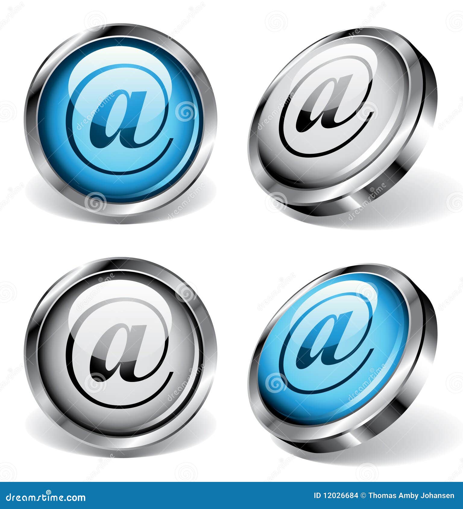 E-mail Web Buttons stock vector. Illustration of silver - 12026684