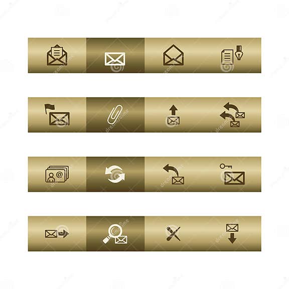 E-mail Web Icons on Bronze Bar Stock Vector - Illustration of search ...