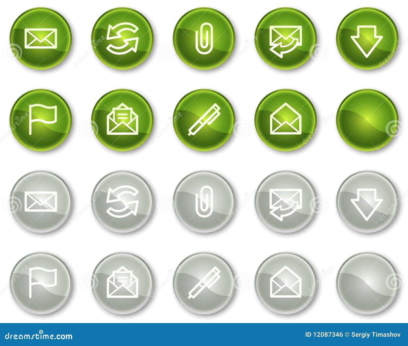 E-mail Web Icons, Circle Buttons Series Stock Vector - Illustration of ...