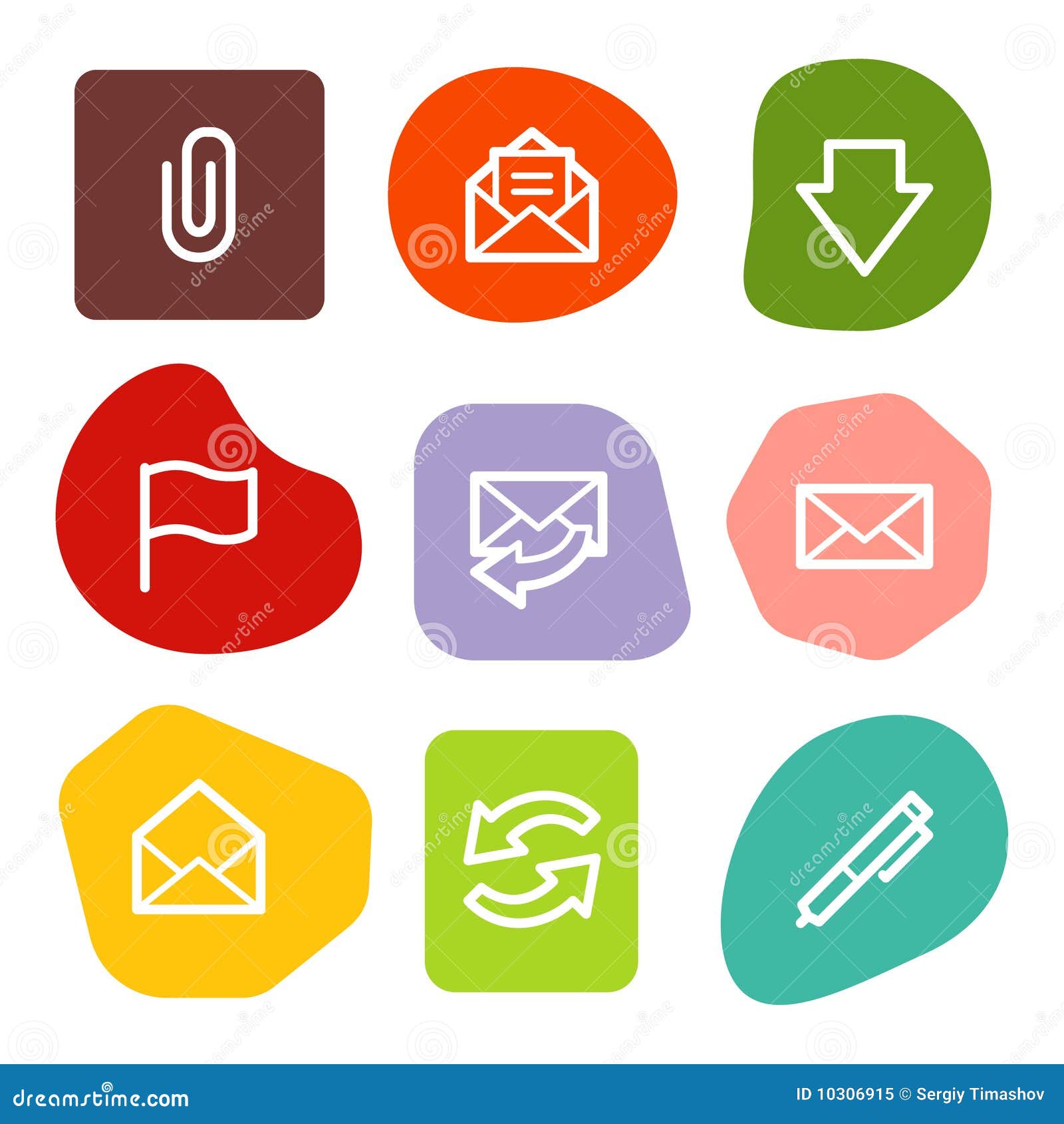 E-mail Web Icons, Colour Spots Series Stock Vector - Illustration of ...