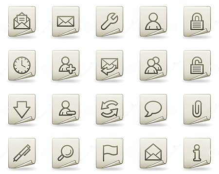 E-mail Web Icons, Document Series Stock Vector - Illustration of clock ...