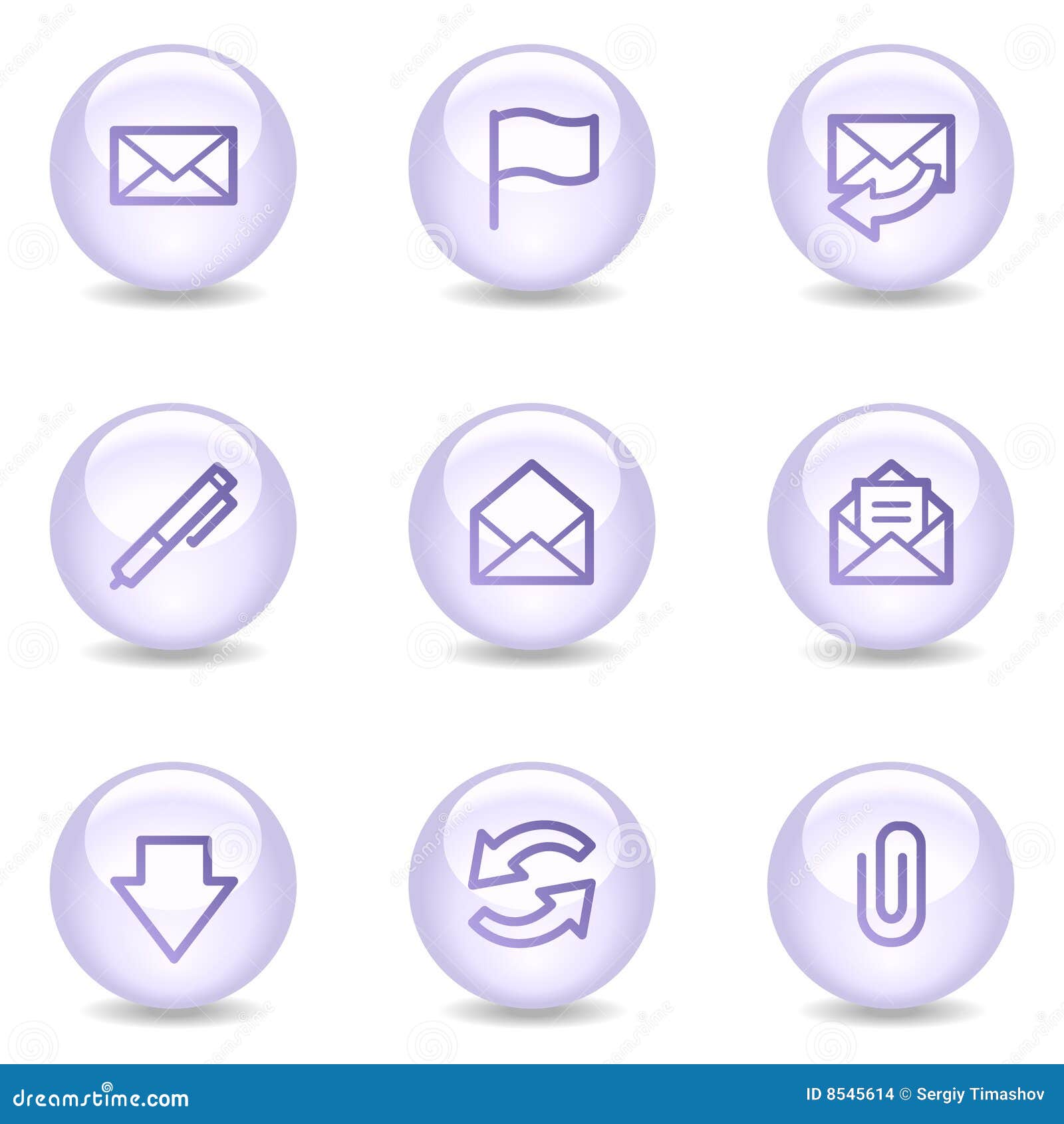 E-mail Web Icons, Glossy Pearl Series Stock Vector - Illustration of ...