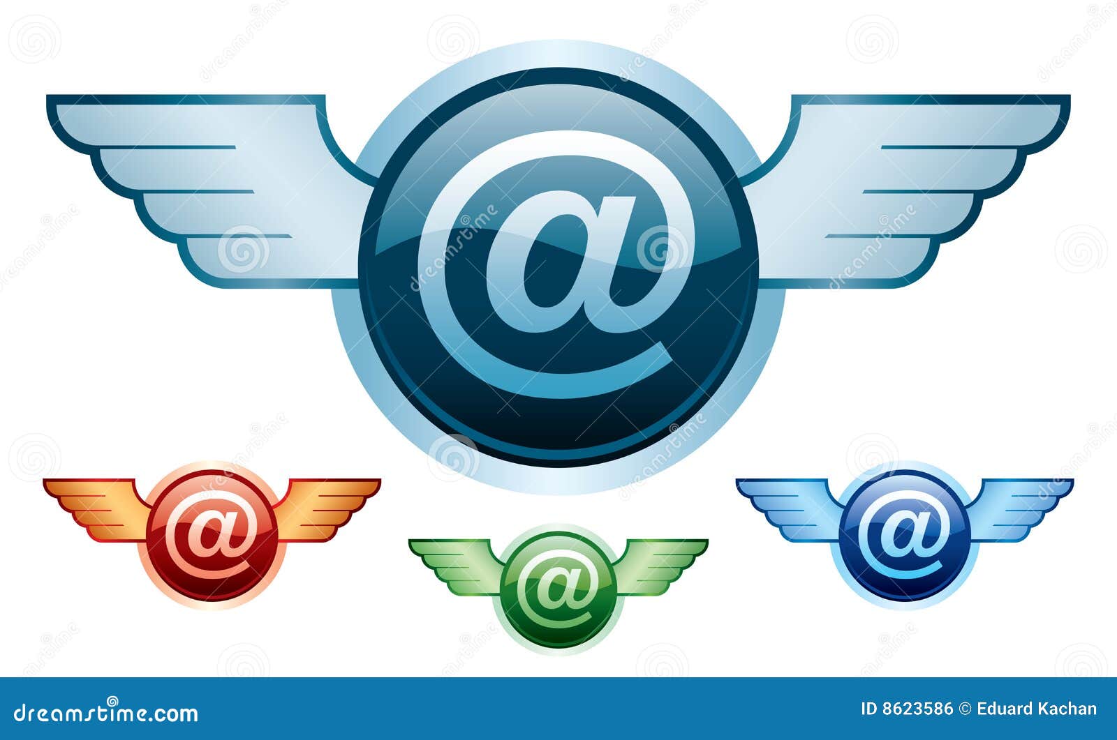 E-mail wings stock vector. Illustration of message, information - 8623586