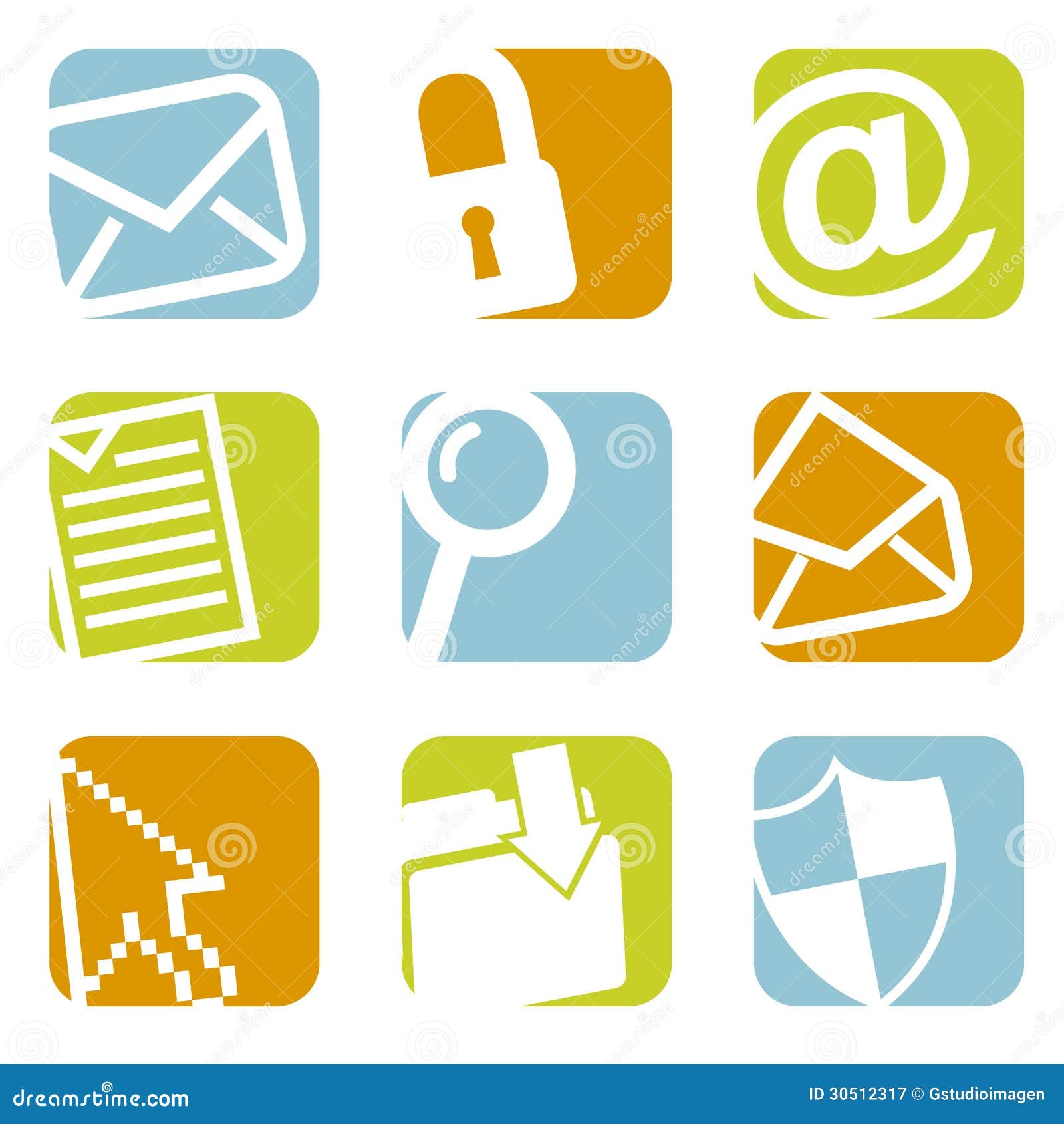 E-mailpictogrammen vector illustratie. Illustration of klem - 30512317